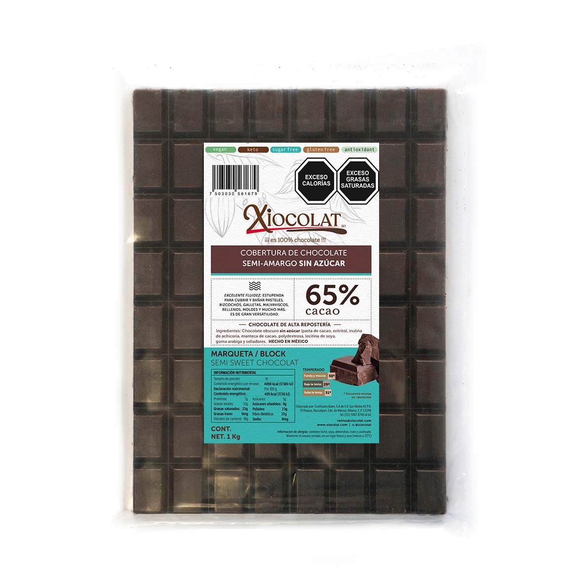 Cobertura con Chocolate Sin Azúcar | XIOCOLAT